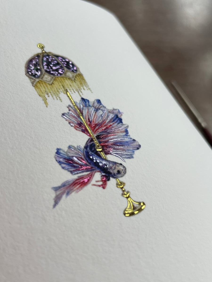 Amethyst The Fish | Hand-Embellished – Paintings For Hummingbirds